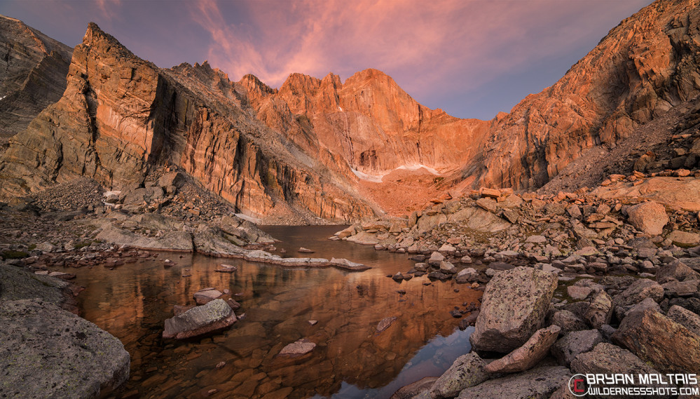 Chasm Lake Panoramic Photo, Rocky Mountain National Park