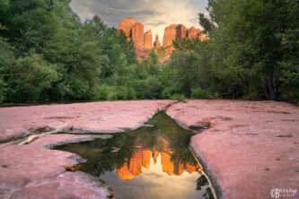 Cathedral Rock Reflection from Crescent Moon Park, Sedona, AZ - Nature ...